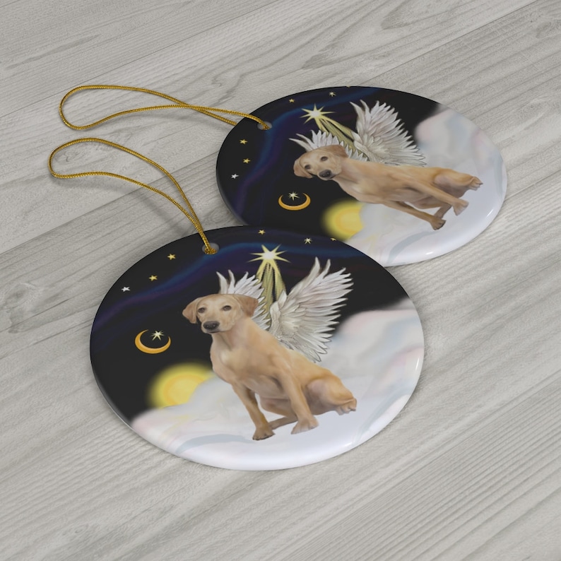 Yellow Labrador Angel in Heaven's Sunrise Rainbow Bridge | Etsy