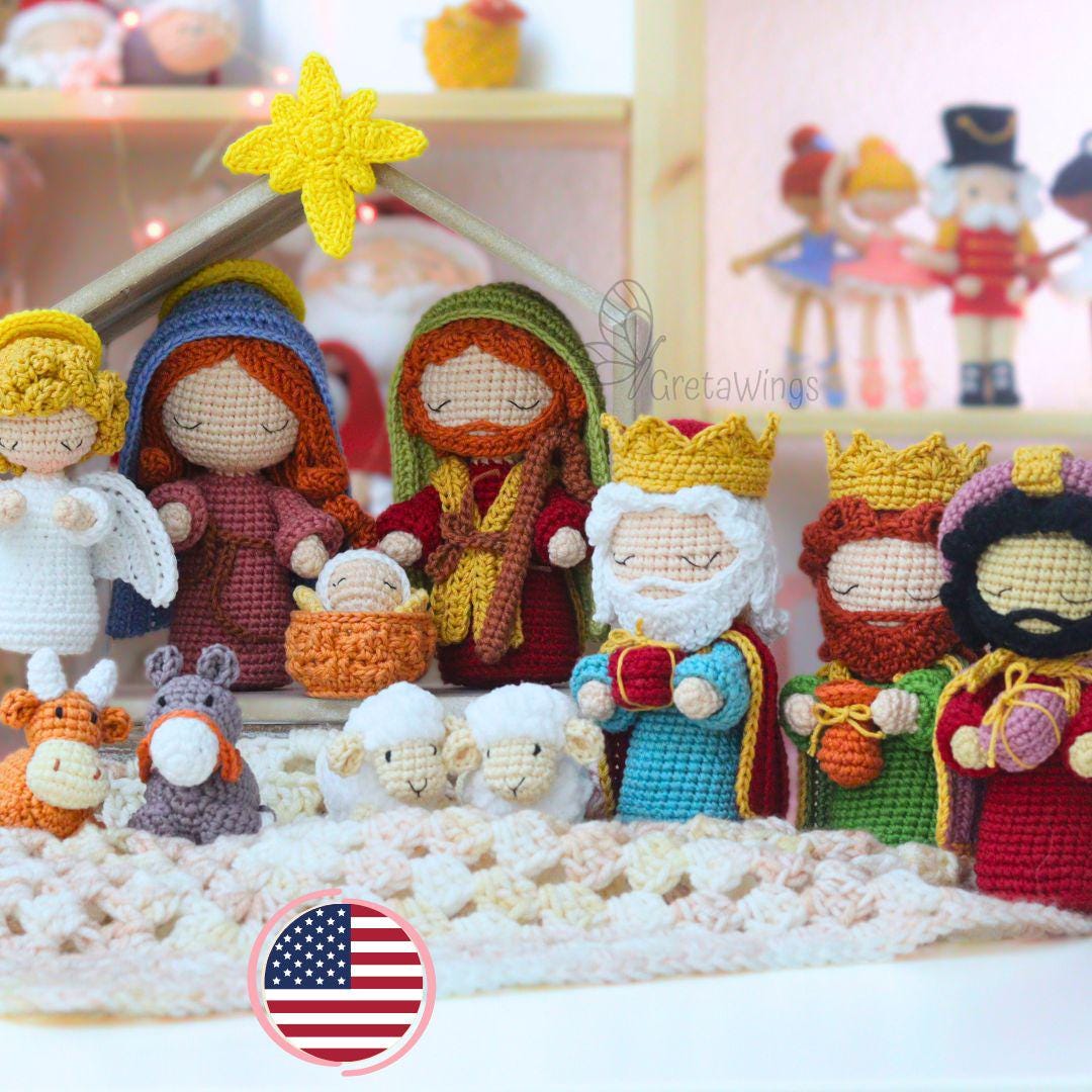 Nativity Crochet Pattern Amigurumi: Mary, Joseph, Baby Jesus, Three ...