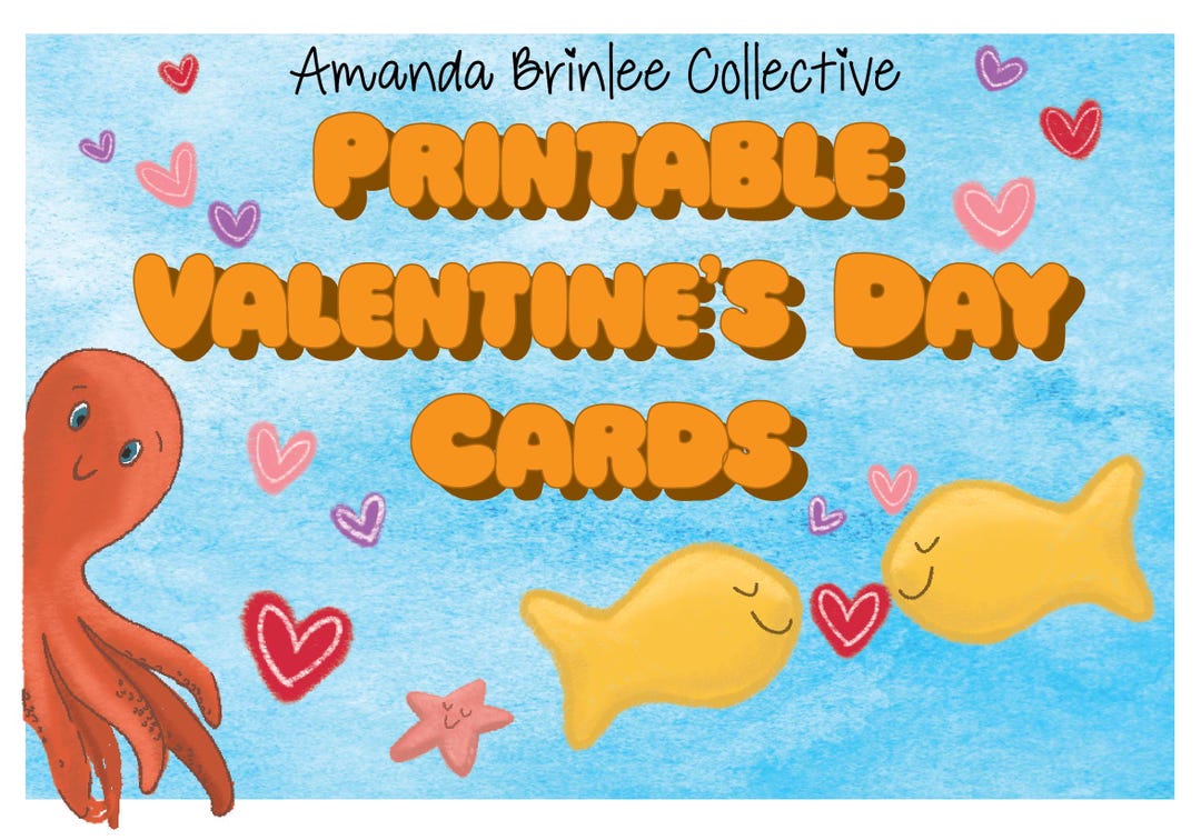 Ocean Themed Classroom Valentines - Valentines for Kids - Printable ...
