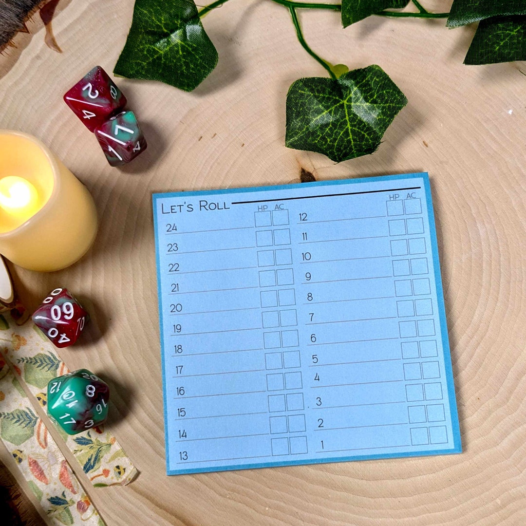 Initiative Tracker Sticky Note D&D 5e and TTRPG Tracker for Encounters ...