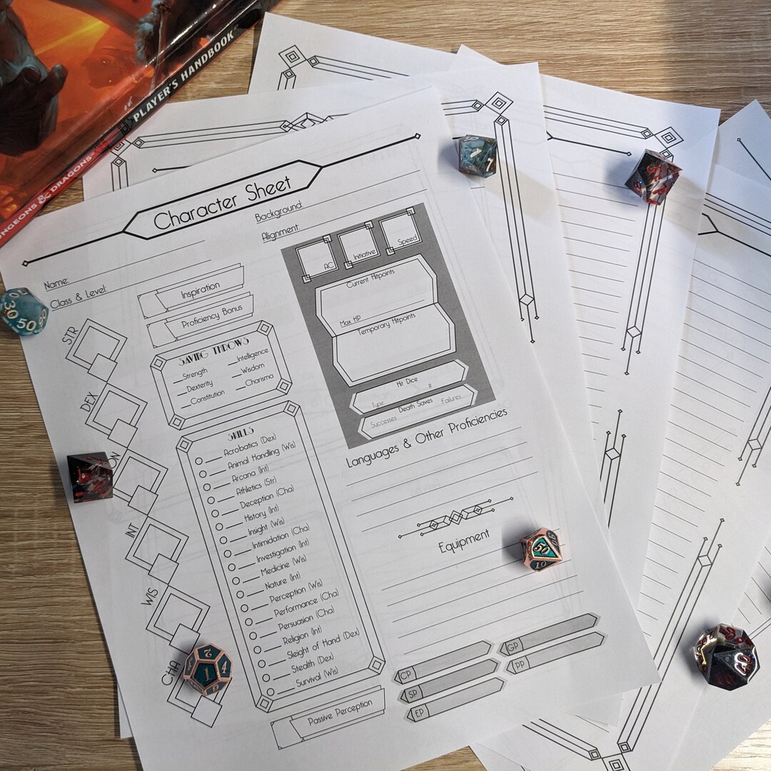 Printable Character Sheet - Etsy
