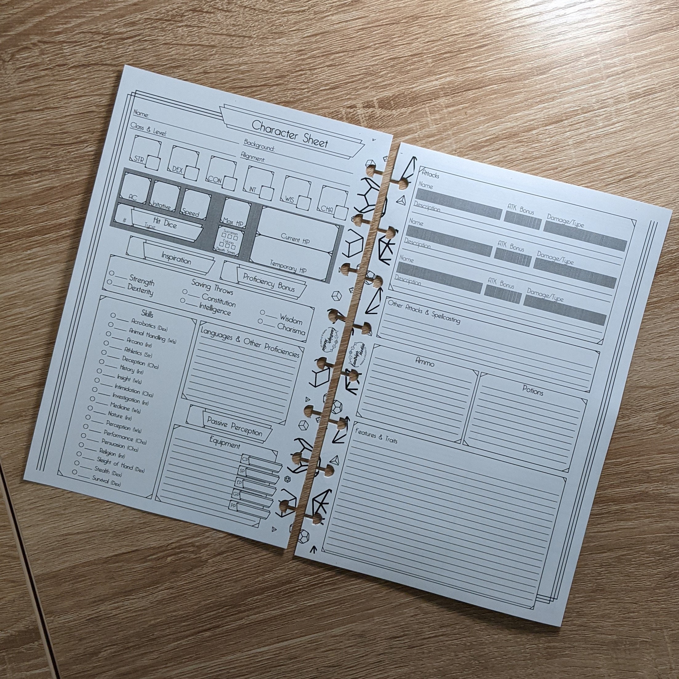 Cleric Character Sheets art Deco Version Page Pack 8-disc - Etsy