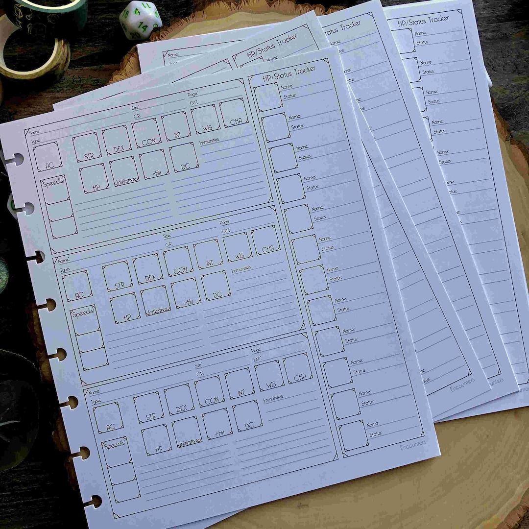 D&D 5E Dungeon Master Sheets | Gm and Dm Size Notebooks - Etsy