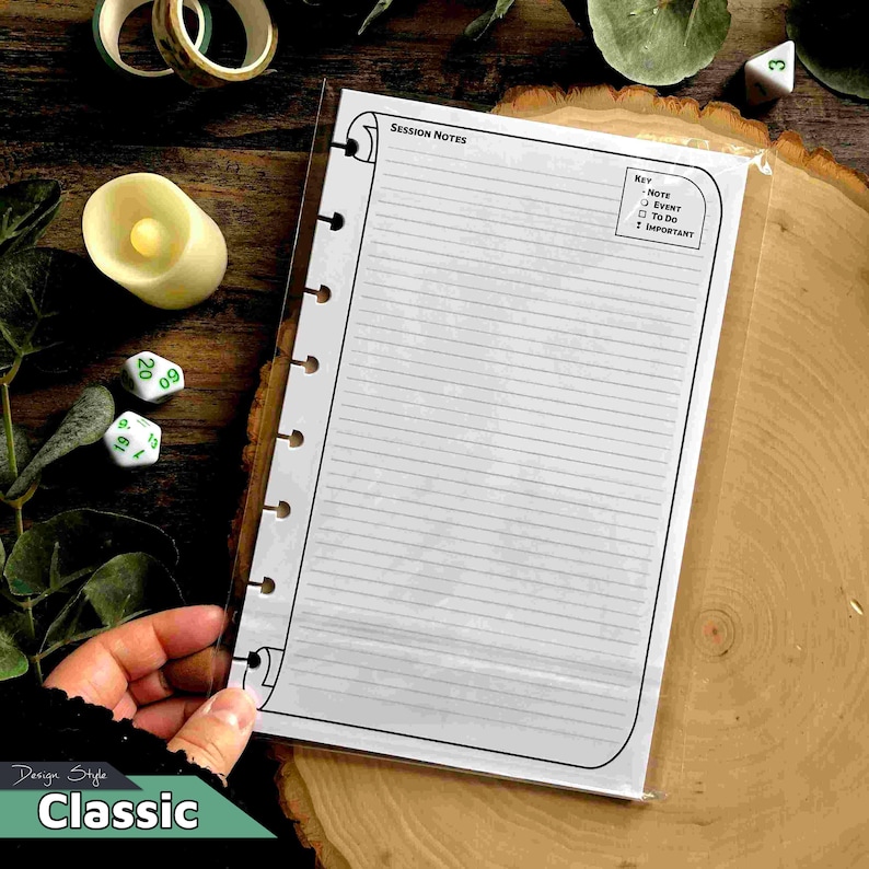 Session Notes Page Pack Refills for Player & Gamemaster Notebooks - Etsy