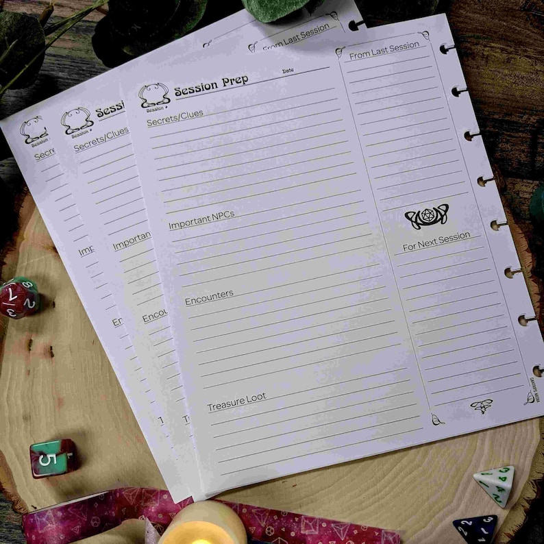 Session Notes Page Pack Refills for Player & Gamemaster Notebooks - Etsy