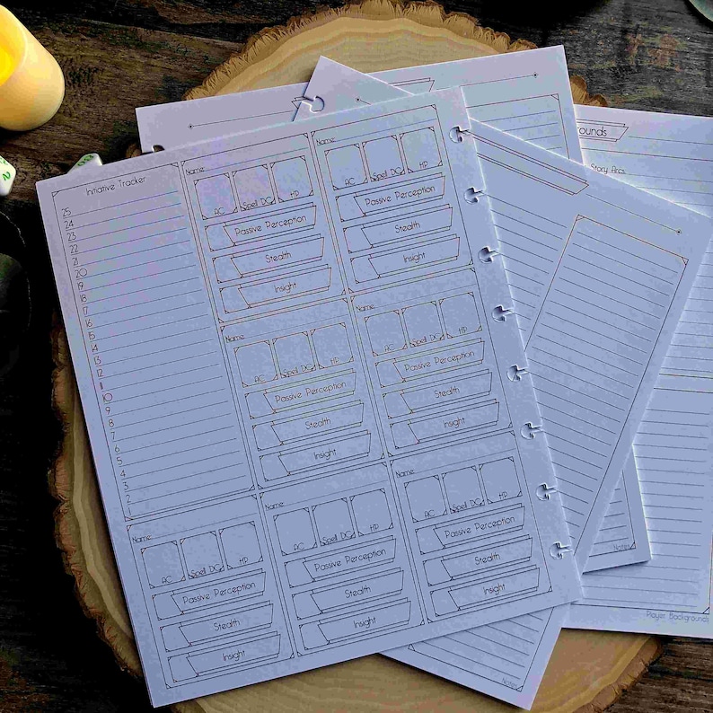 D&D 5E Dungeon Master Sheets | Gm and Dm Size Notebooks - Etsy