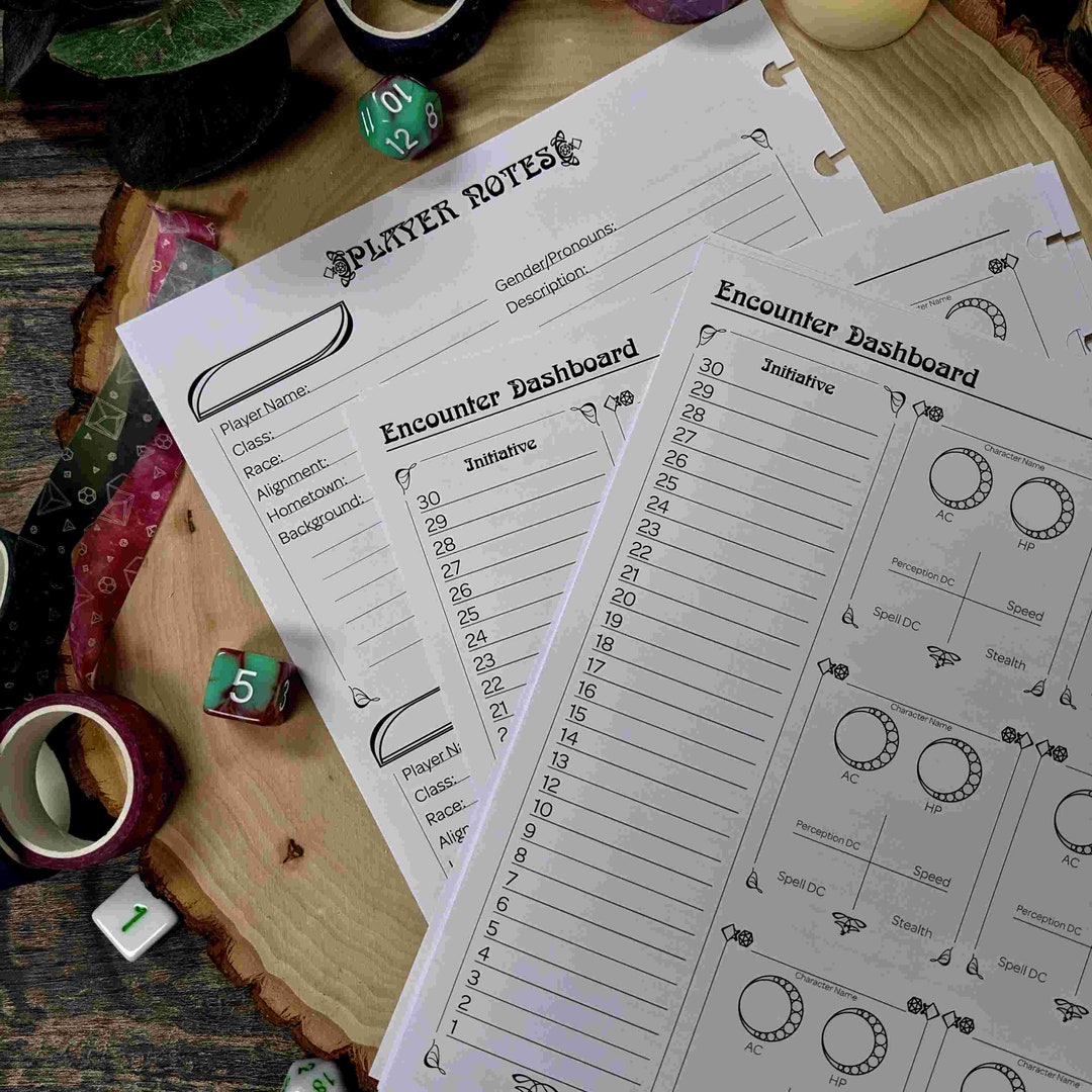 Player Dashboard GM& DM Size art Nouveau Pf2e - Etsy