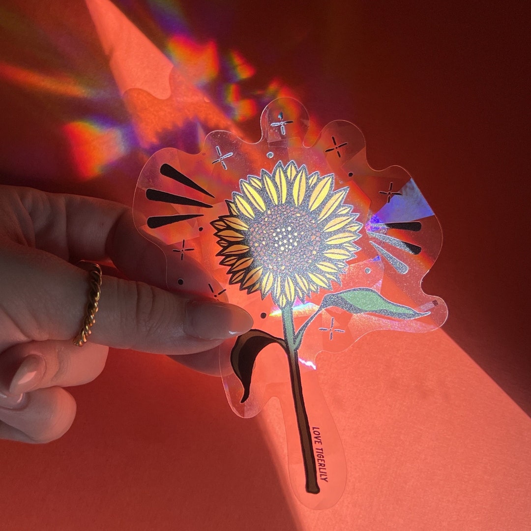 Sunflower Suncatcher Sticker I Flower Rainbow Maker Window Sticker - Etsy