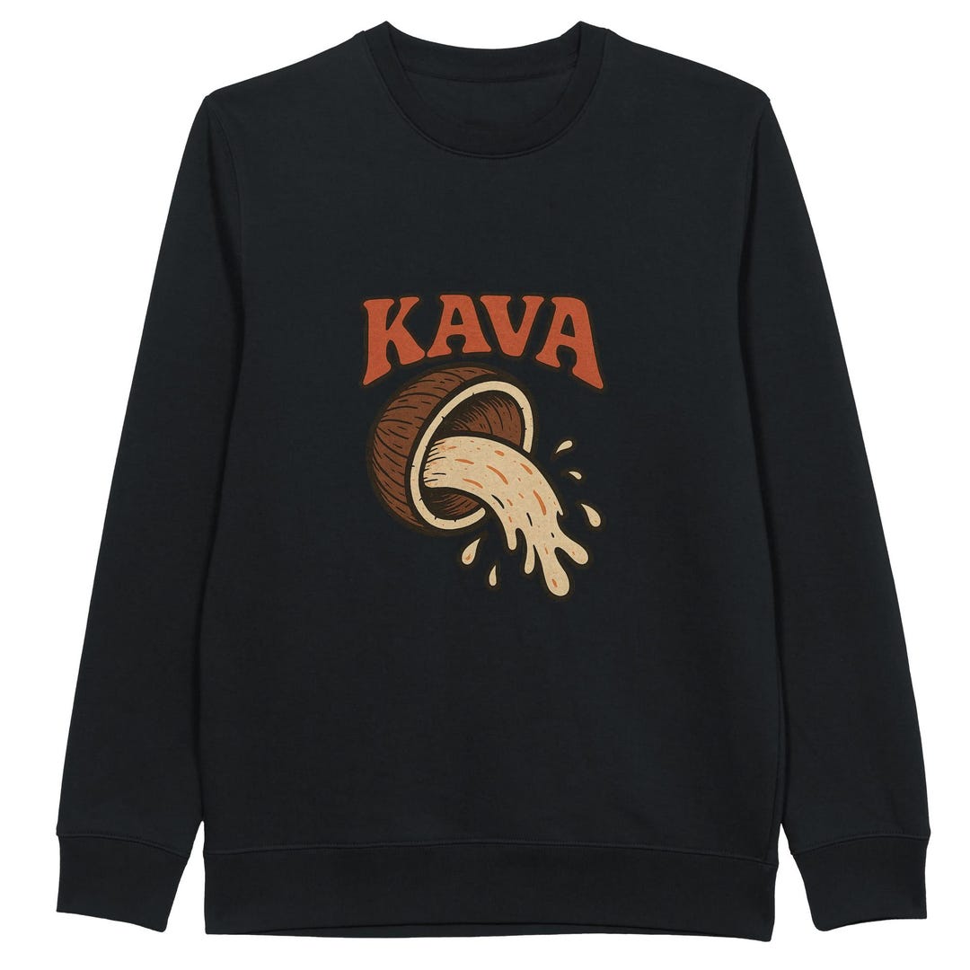 Kava Kavaholic Coconut Retro Vintage Graphic Drink Earthy Tones ...