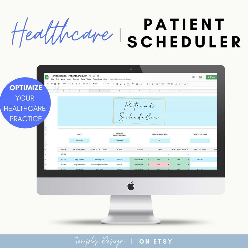 Healthcare Patient Excel - Etsy UK