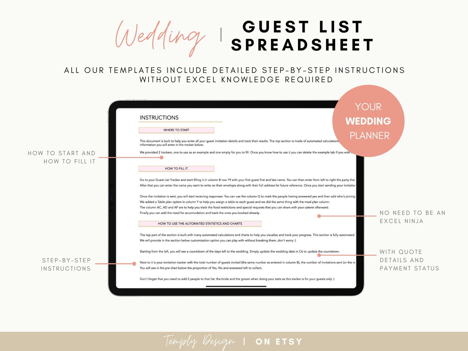 Wedding RSVP & Guest List Tracker Template — Excel + Google Sheets ...