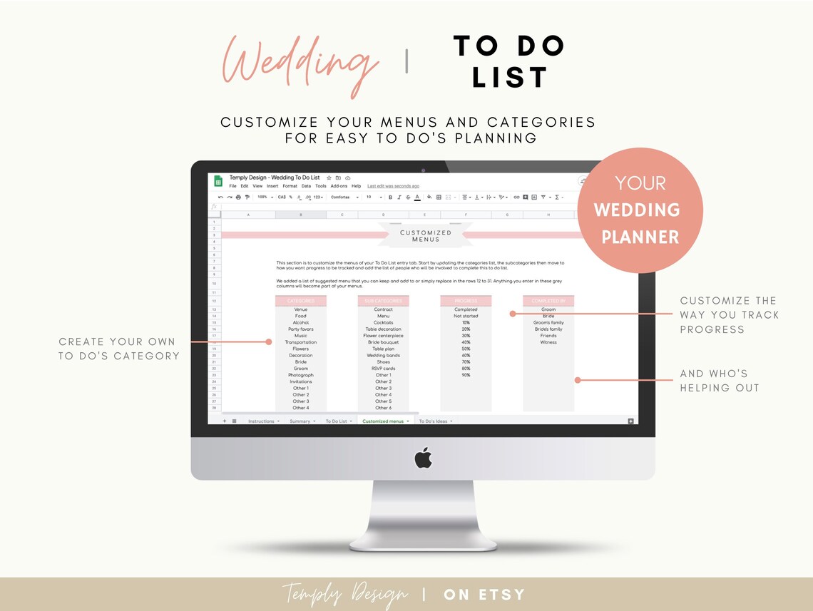 Wedding to Do List Wedding Tasks Planner Wedding Organizer - Etsy Canada
