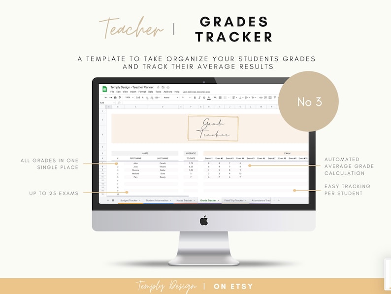Teacher Digital Planner Bundle, Teaching Tracker, Excel Spreadsheet ...