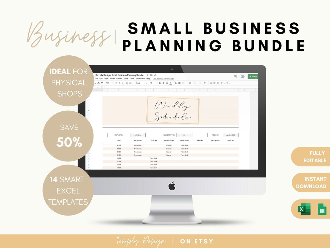 Small Business Business Bundle for Shop Owners, 14 Excel and Google ...
