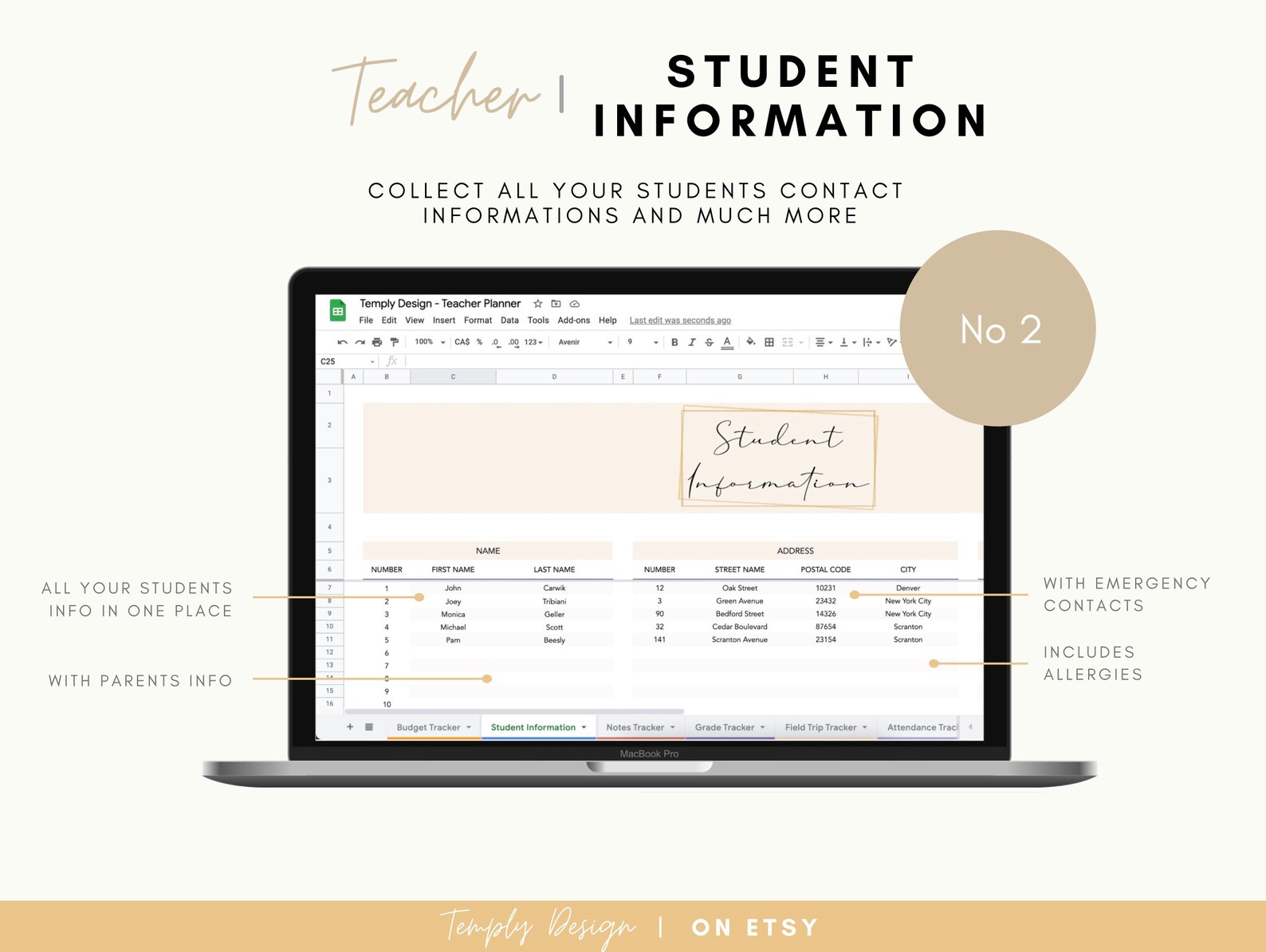 Teacher Digital Planner Bundle, Teaching Tracker, Excel Spreadsheet ...