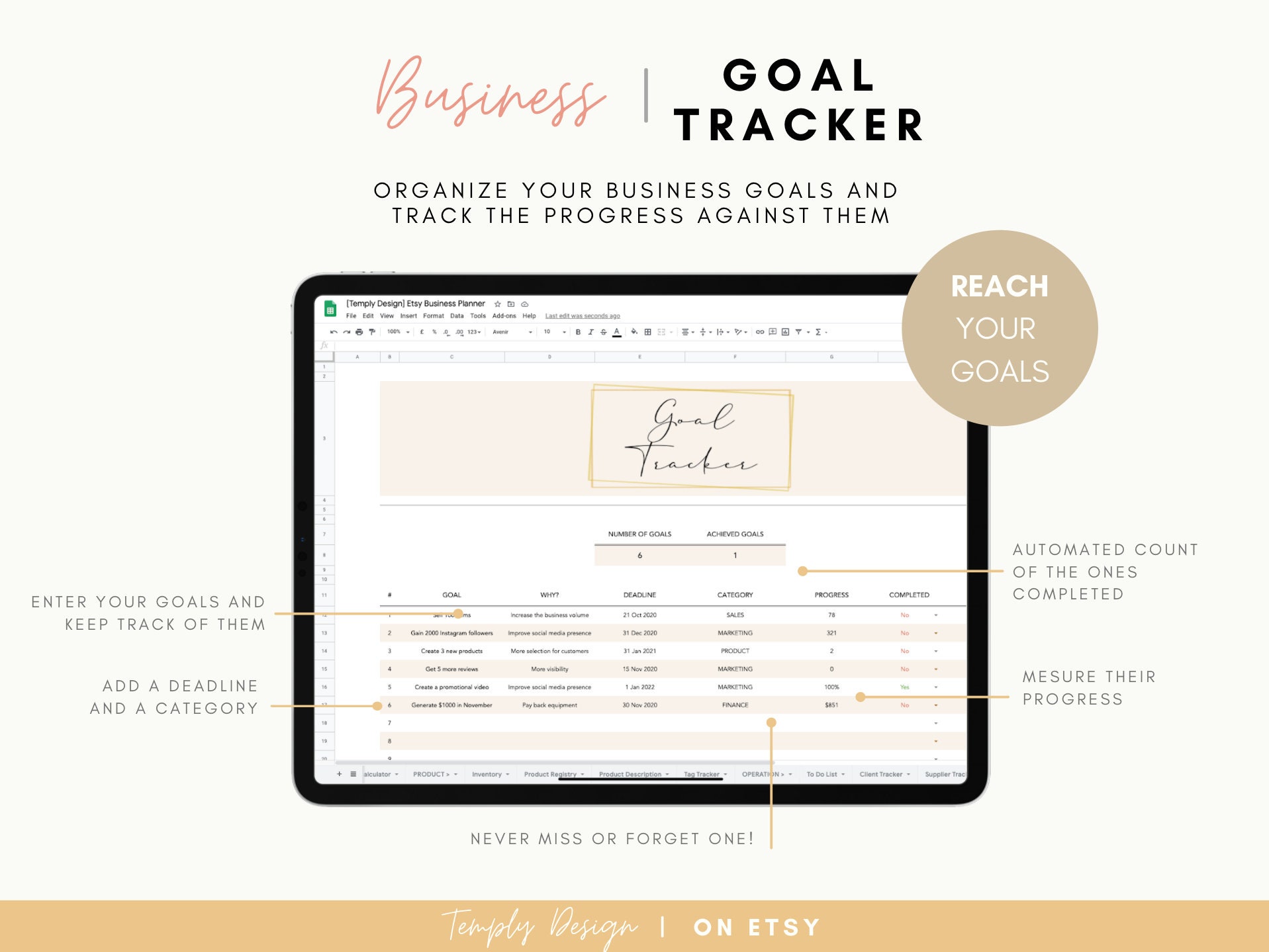 Business Goal Tracker, Online Shop Planner, Objective Organizer ...