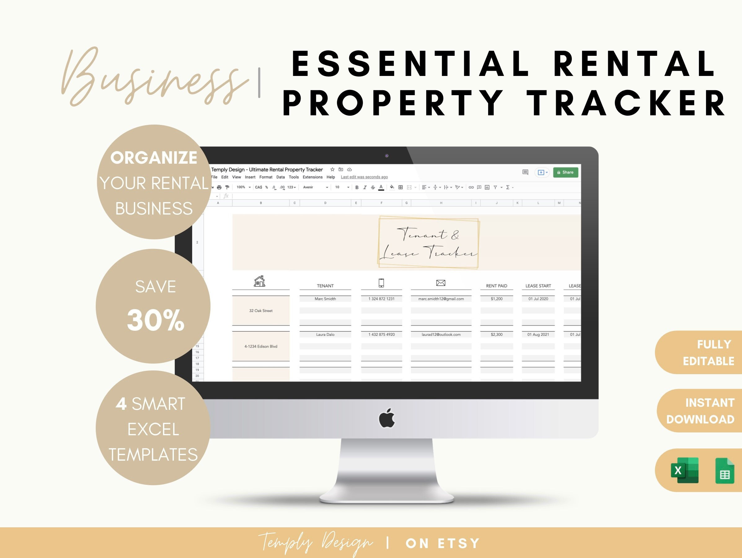 Essential Rental Property Tracker, Landlord Planning Bundle, Excel and ...