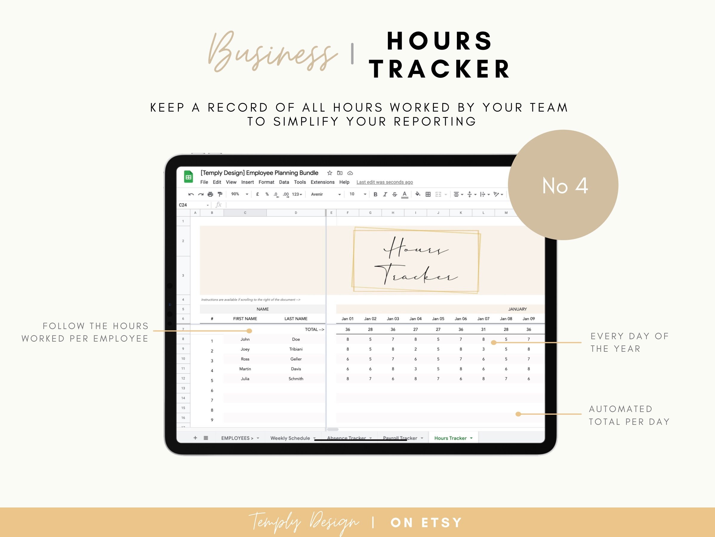 Employee Planning Bundle, Excel and Google Spreadsheets, Manager ...