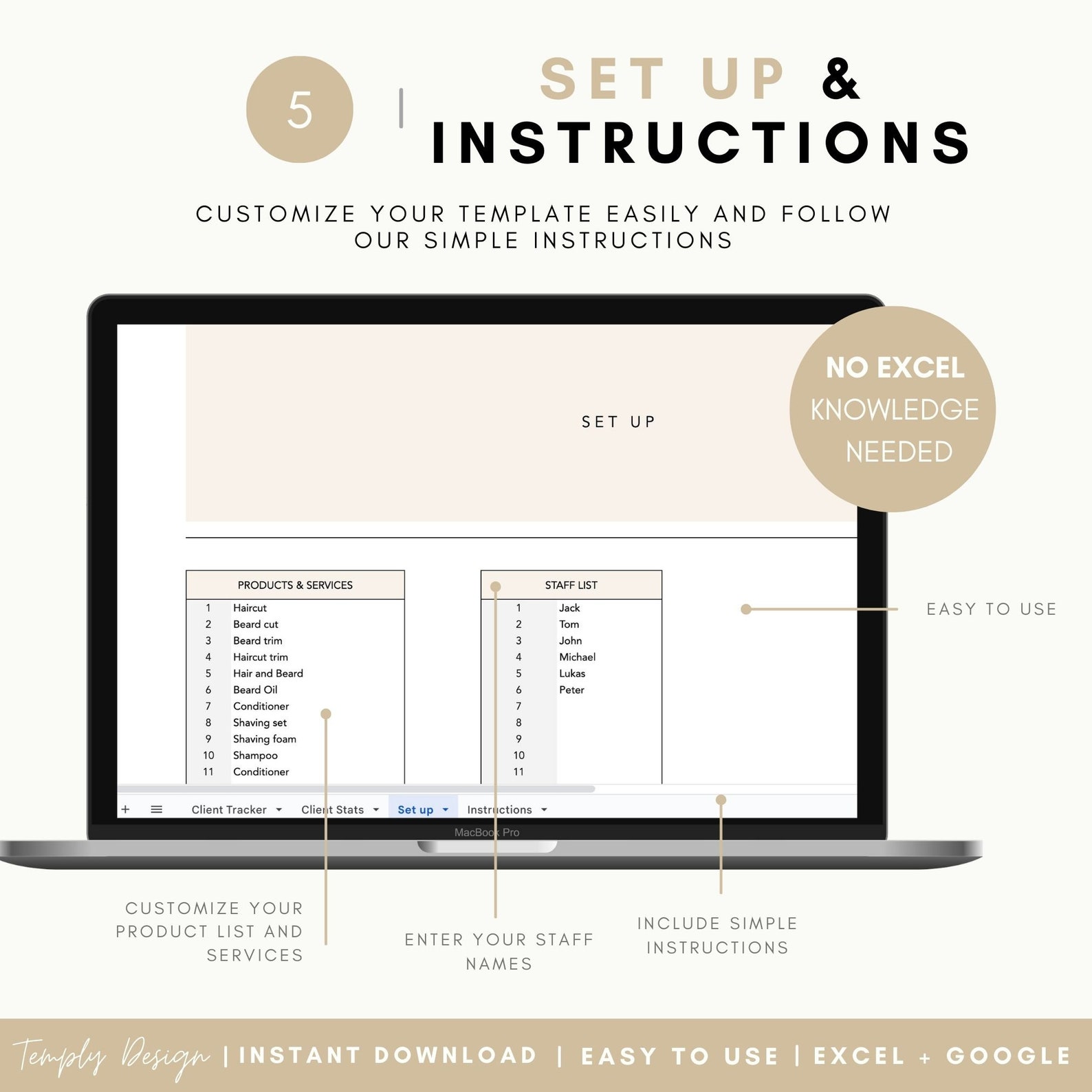 Barber Shop Client Tracker Template, Excel & Google Sheet, Client ...