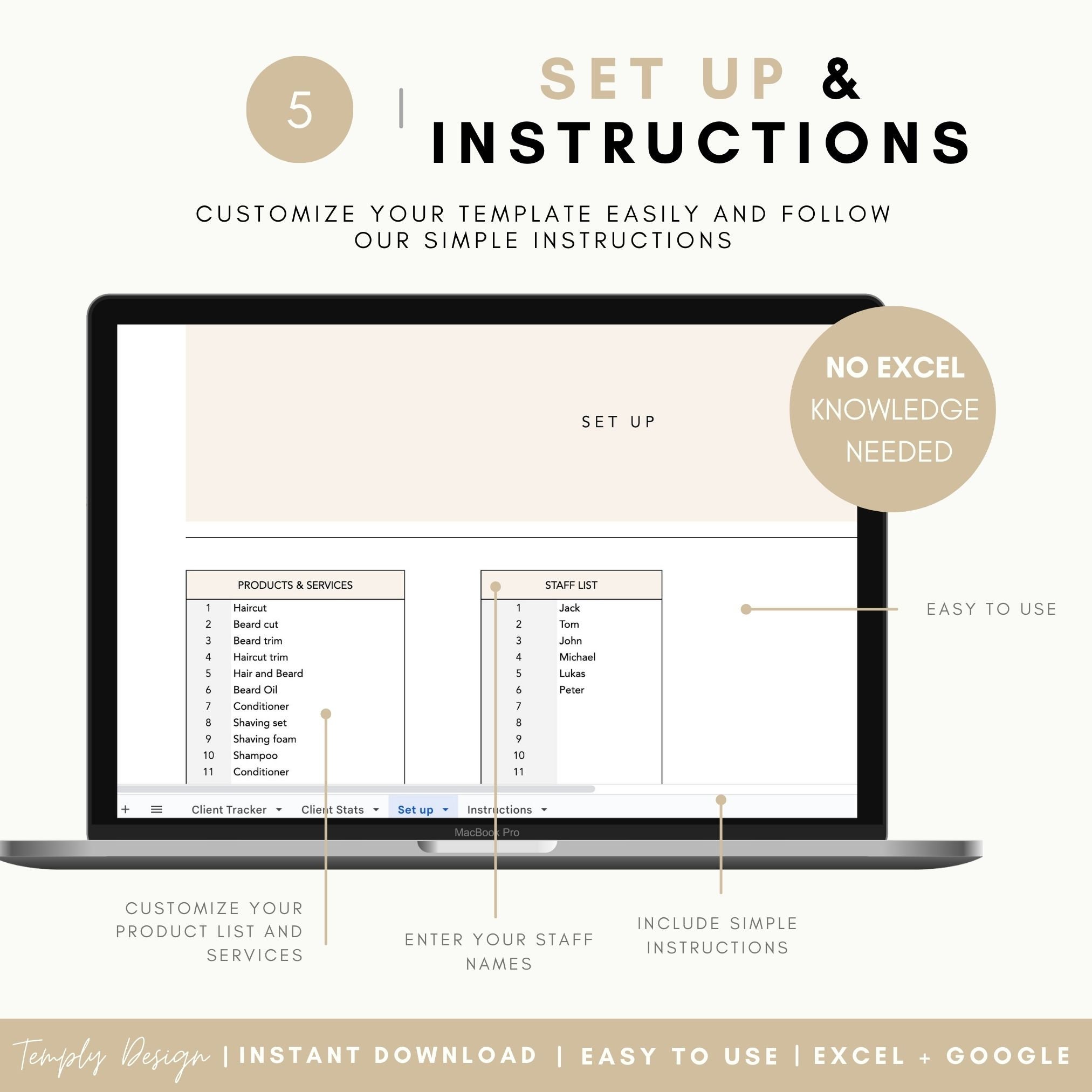 Barber Shop Client Tracker Template, Excel & Google Sheet, Client Management, Transaction ...