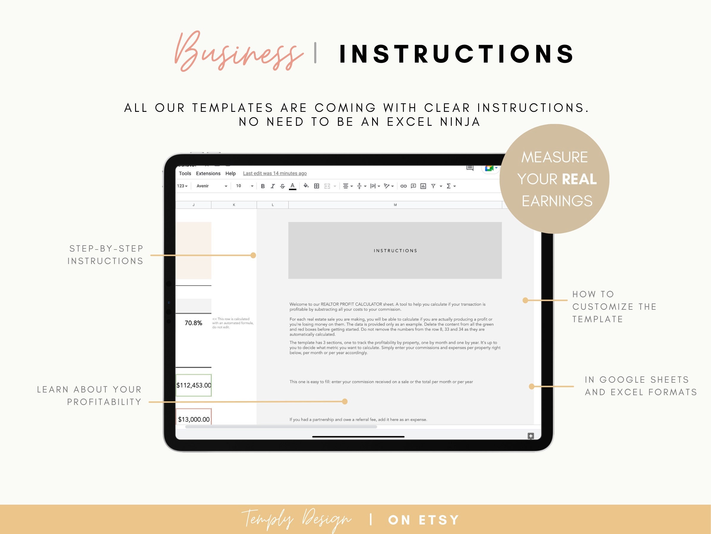 Realtor Profit Calculator, Excel Commission Tool, Real Estate ...