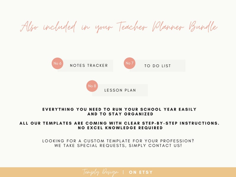 Teacher Digital Planner Bundle, Teaching Tracker, Excel Spreadsheet ...