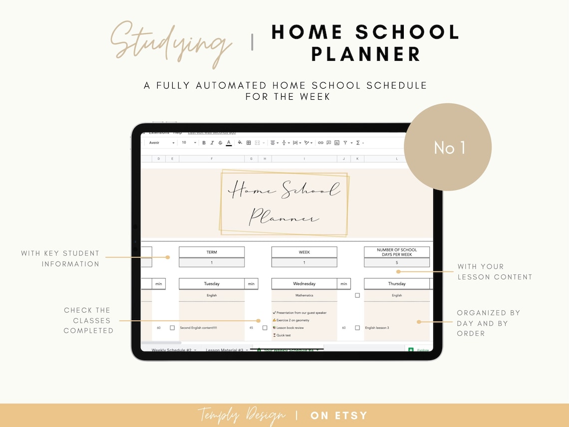 Home School Planner Spreadsheet, Homeschooling Tracker and Weekly ...