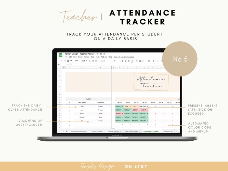 Teacher Digital Planner Bundle, Teaching Tracker, Excel Spreadsheet ...