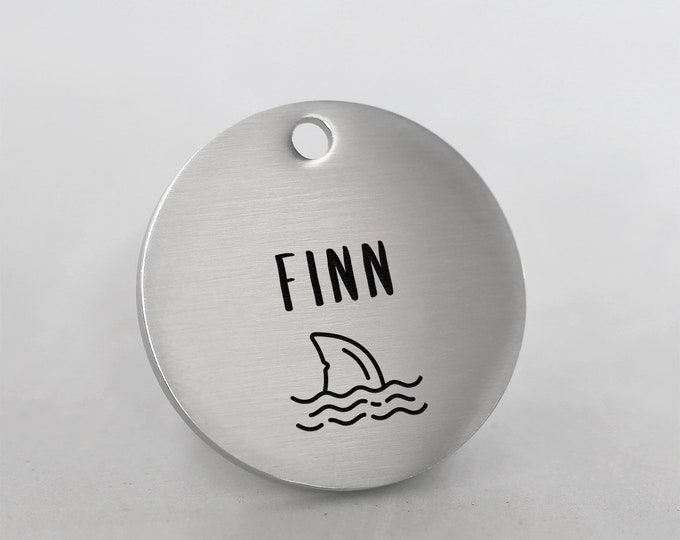 Shark in a Bottle Dog Tag for Dogs, Kawaii Ocean Pet ID Tag ...