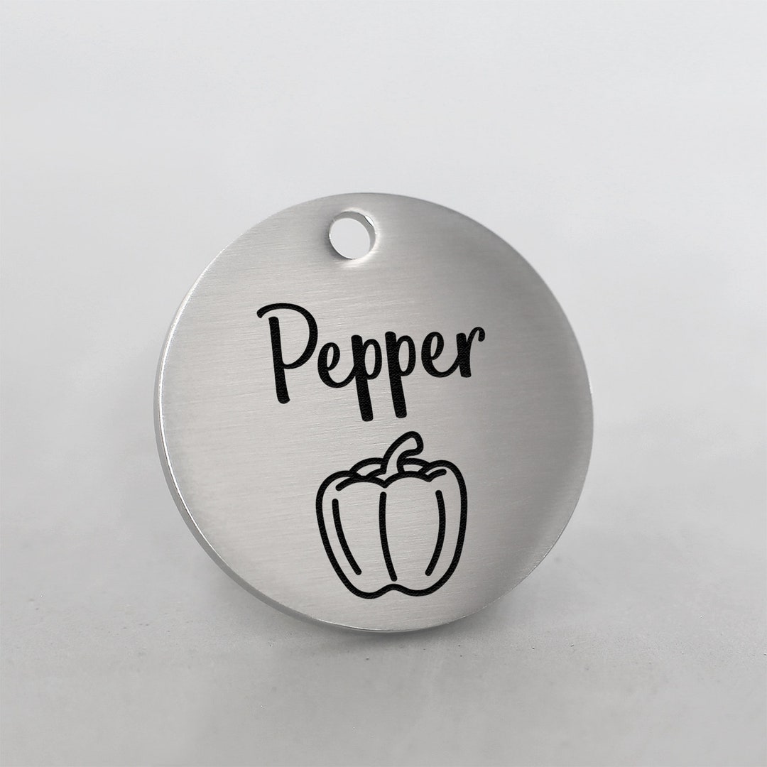 Name Tag With Bell Pepper Stainless Steel Dog Tag Pet Tag - Etsy