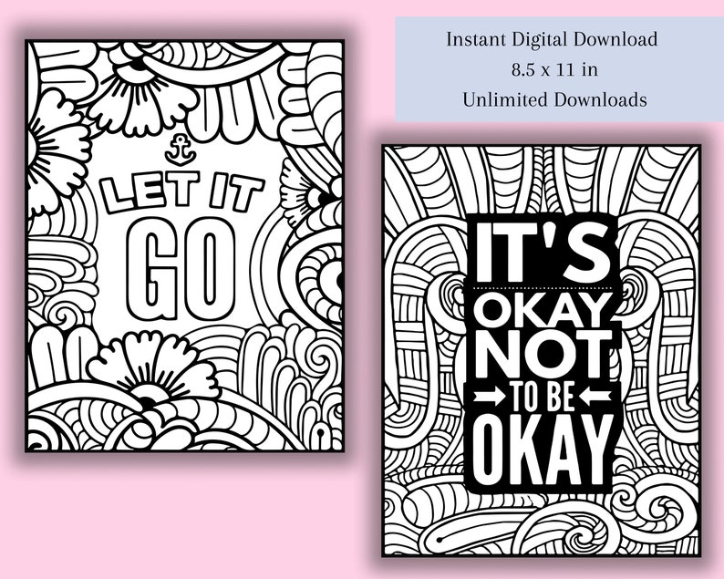 Mental Health Coloring Pages, Anxiety Coloring Pages, Anti-stress ...