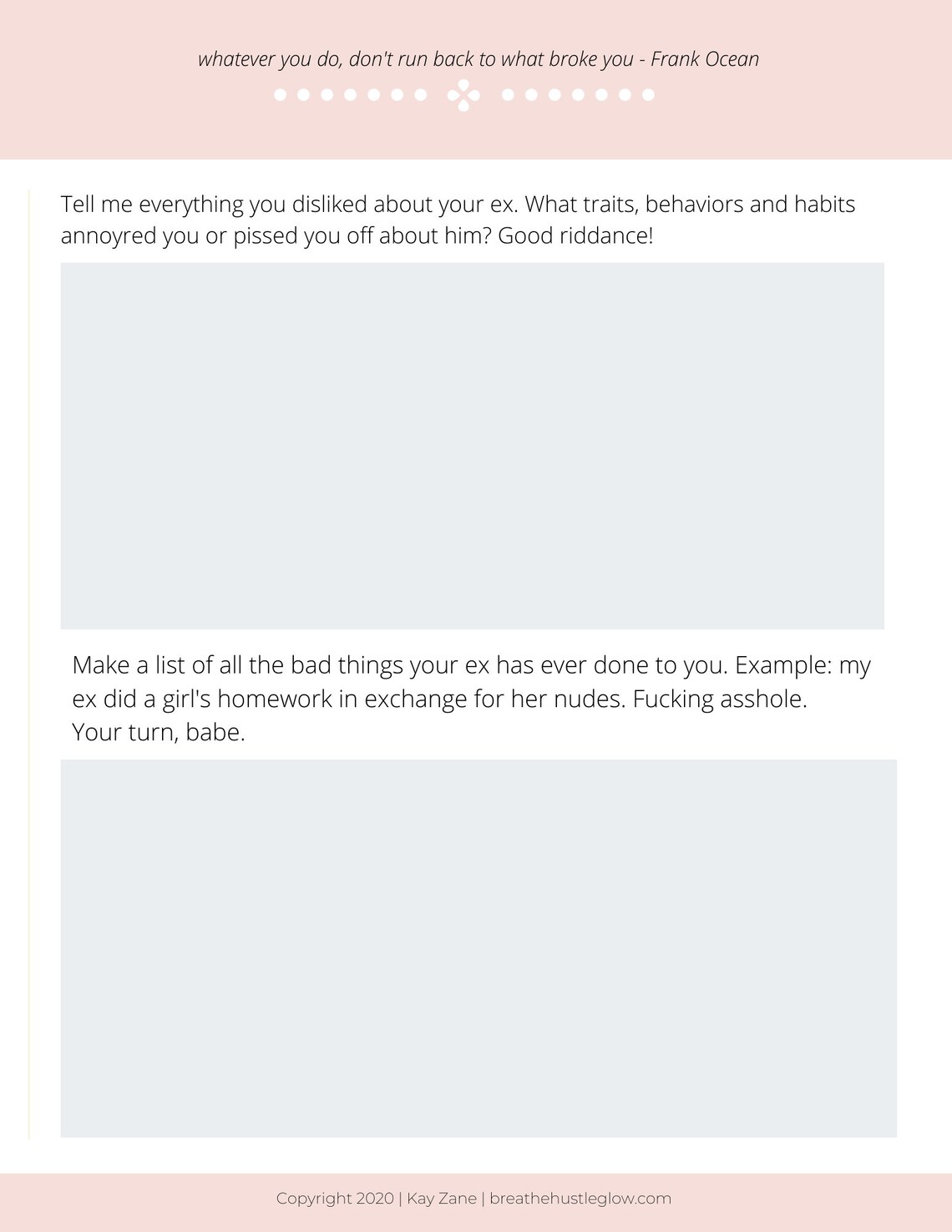 Breakup Workbook Breakup Care Package Self Care Workbook - Etsy