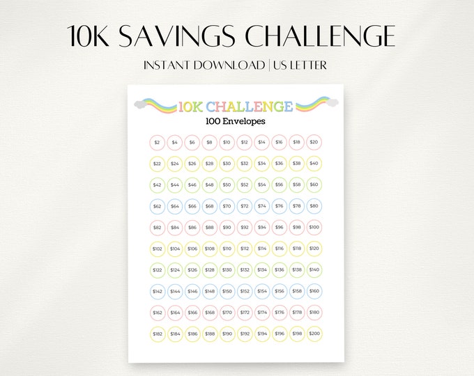 10k Savings Tracker 10k Savings Binder 10,000 Savings Challenge ...