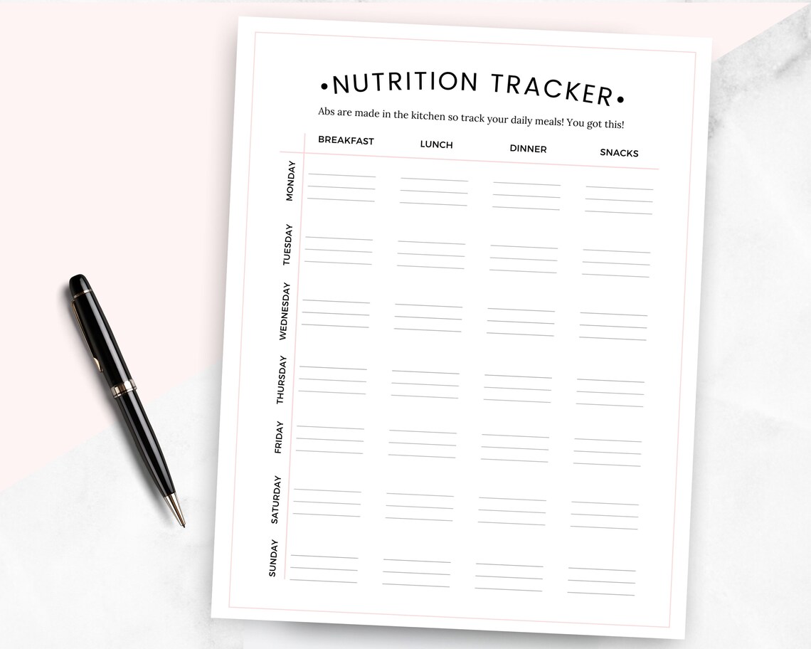 Meal Planner Printable, Meal Tracker Printable, Nutrition Tracker ...