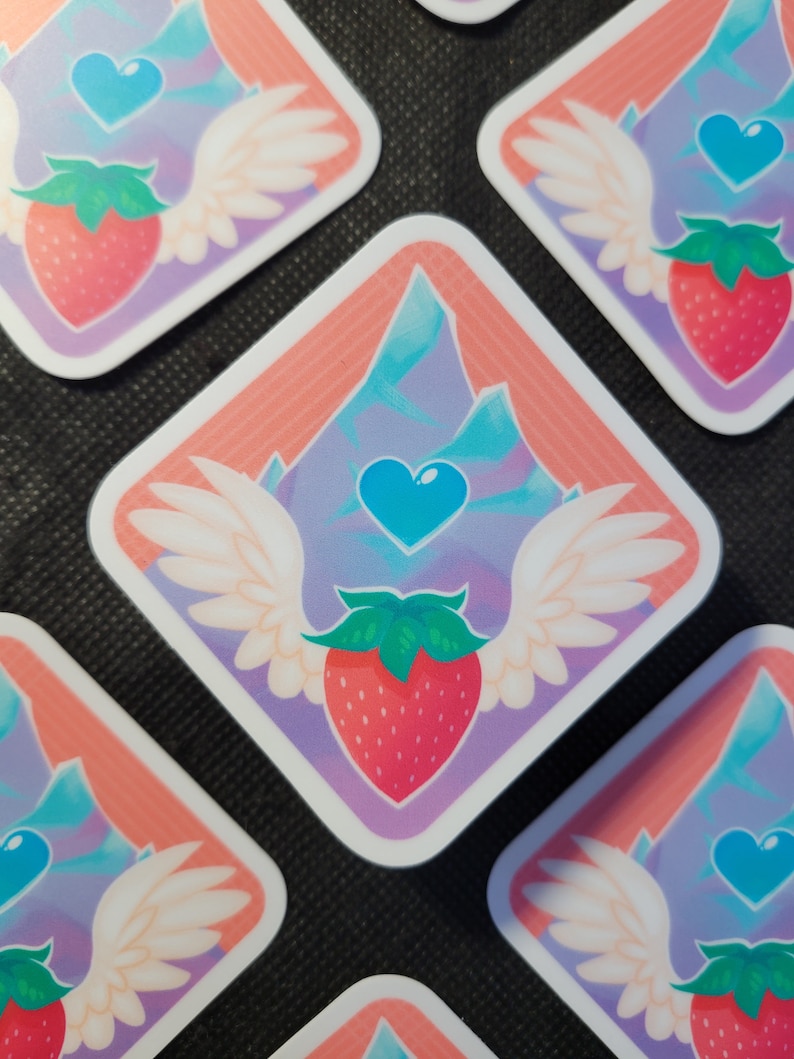 Celeste Vinyl Stickers "winged Strawberry" 2 Inch - Etsy