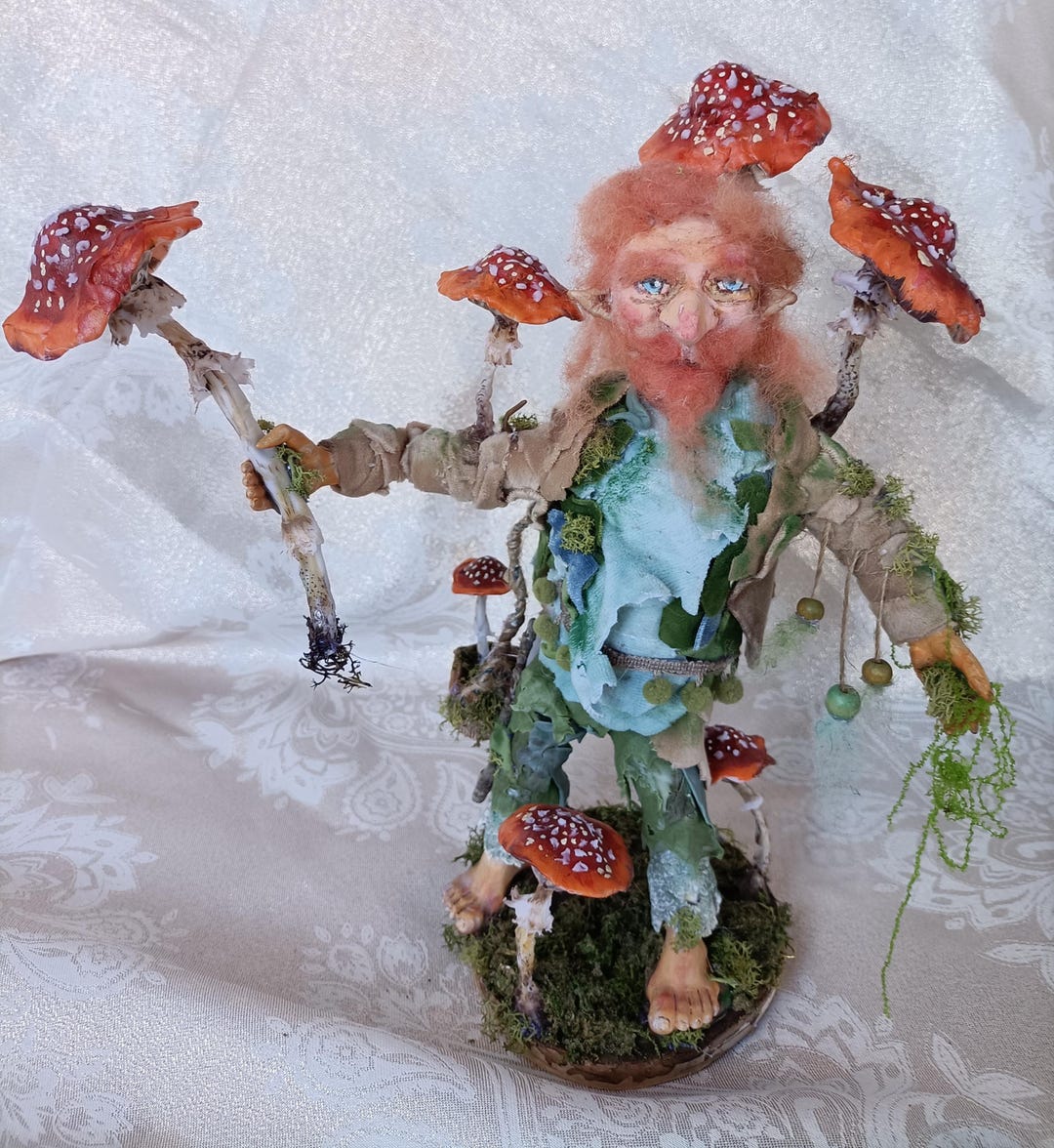 Mushroom Gnome,magic Mushroom,ooak Gnome,creature Art,troll,mythical ...