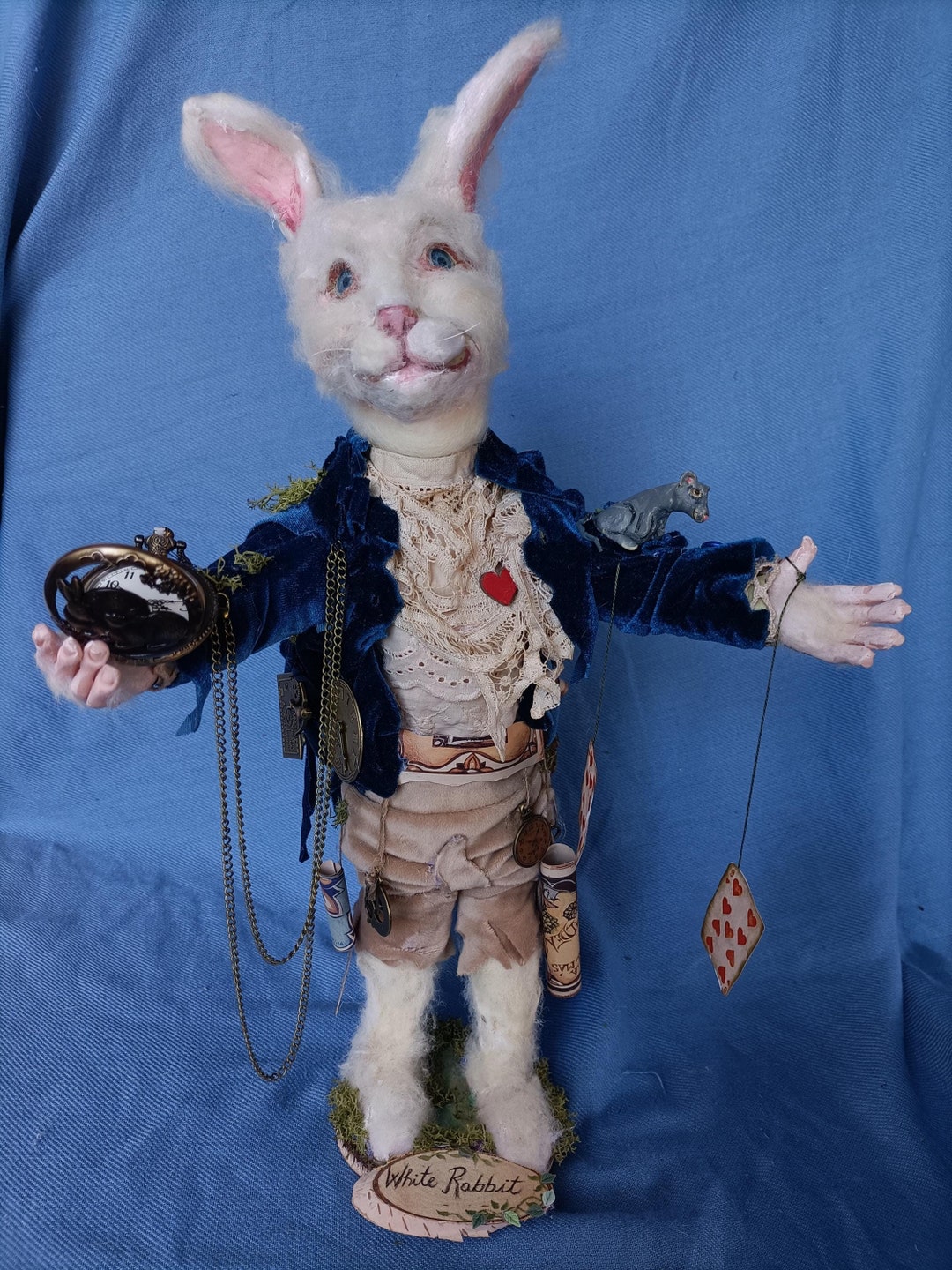 White Rabbit,alice in the Wonderland Characters,ooak White Rabbit,white ...