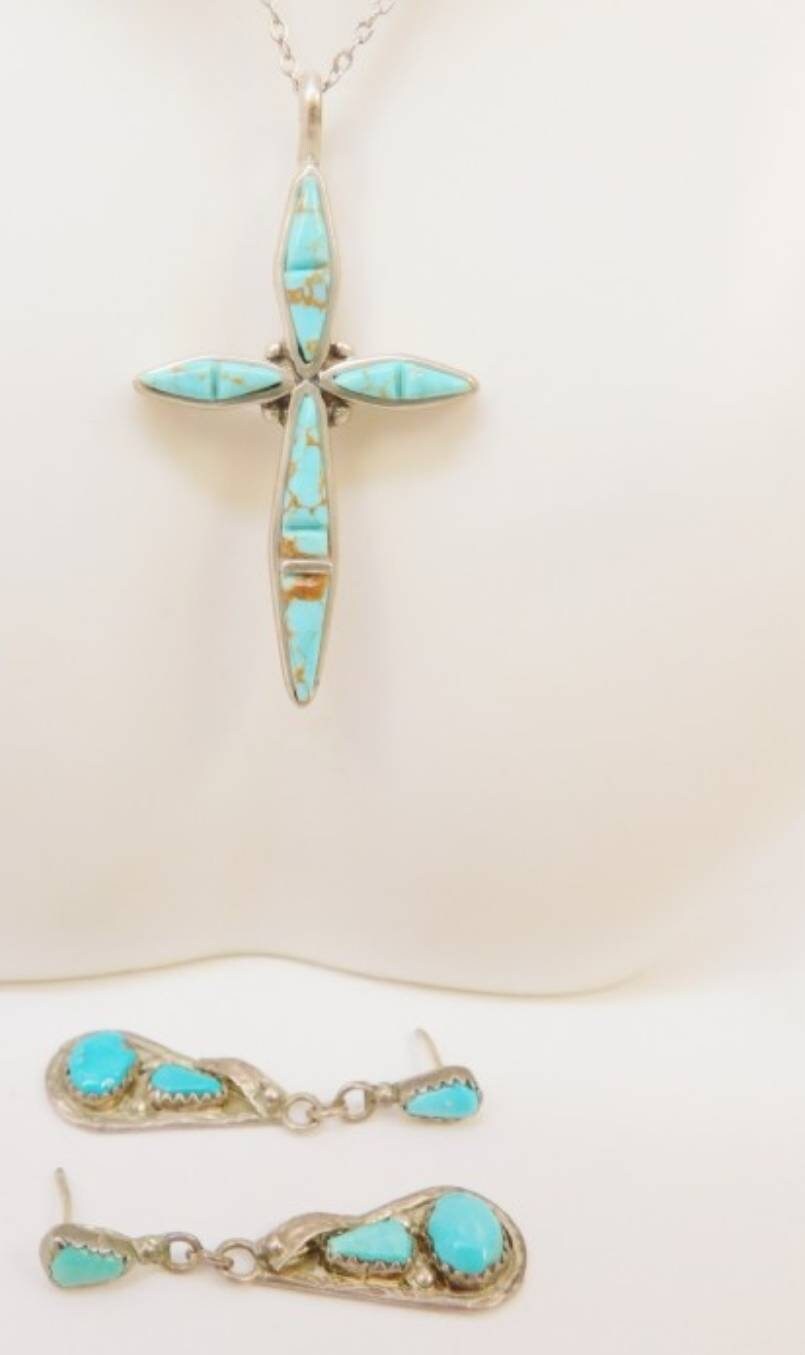 JEWELRY SET Zuni Collection Zuni Turquoise and Silver | Etsy