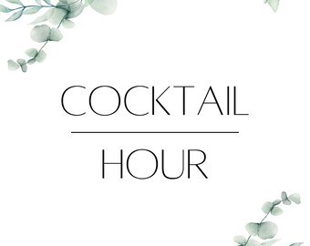 Luxury Cocktail Hour Sign Template Wedding Reception Welcome Sign ...