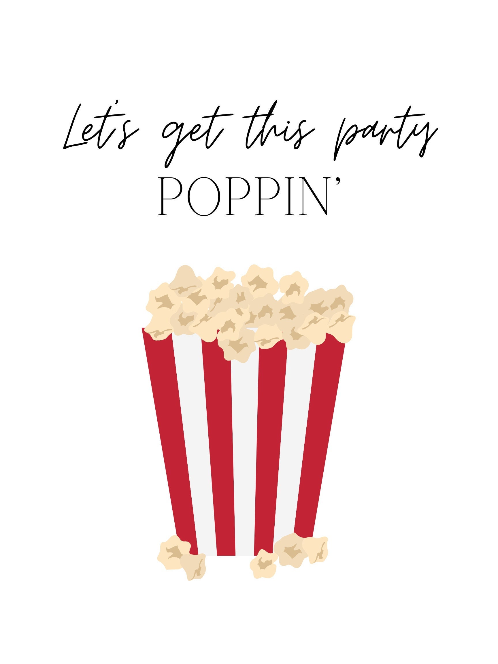 Let's Get This Party Poppin- Party Sign (digital File) - Etsy