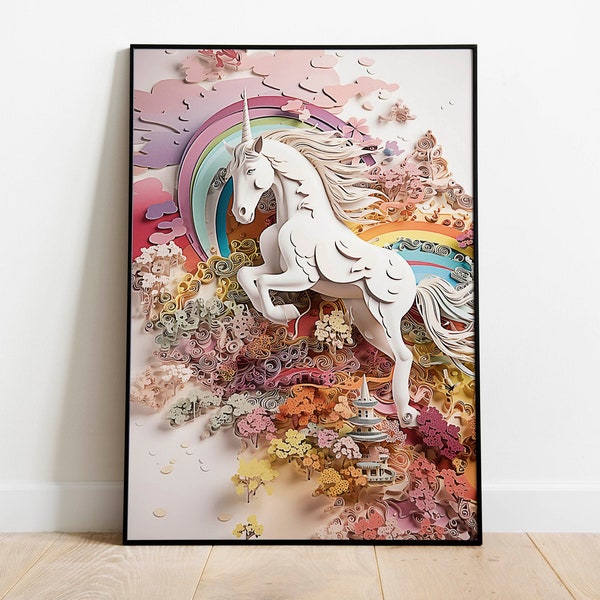 Unicorn Quilling Art - Etsy