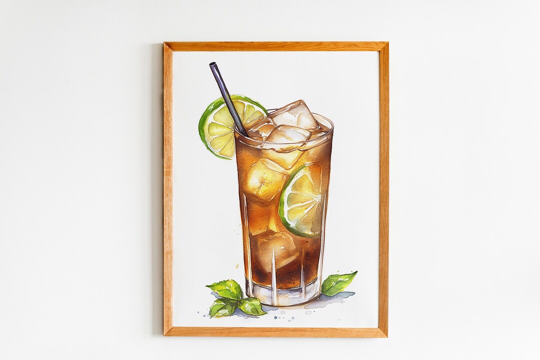 Long Island Iced Tea Digital Download, Printable Cocktail Art ...