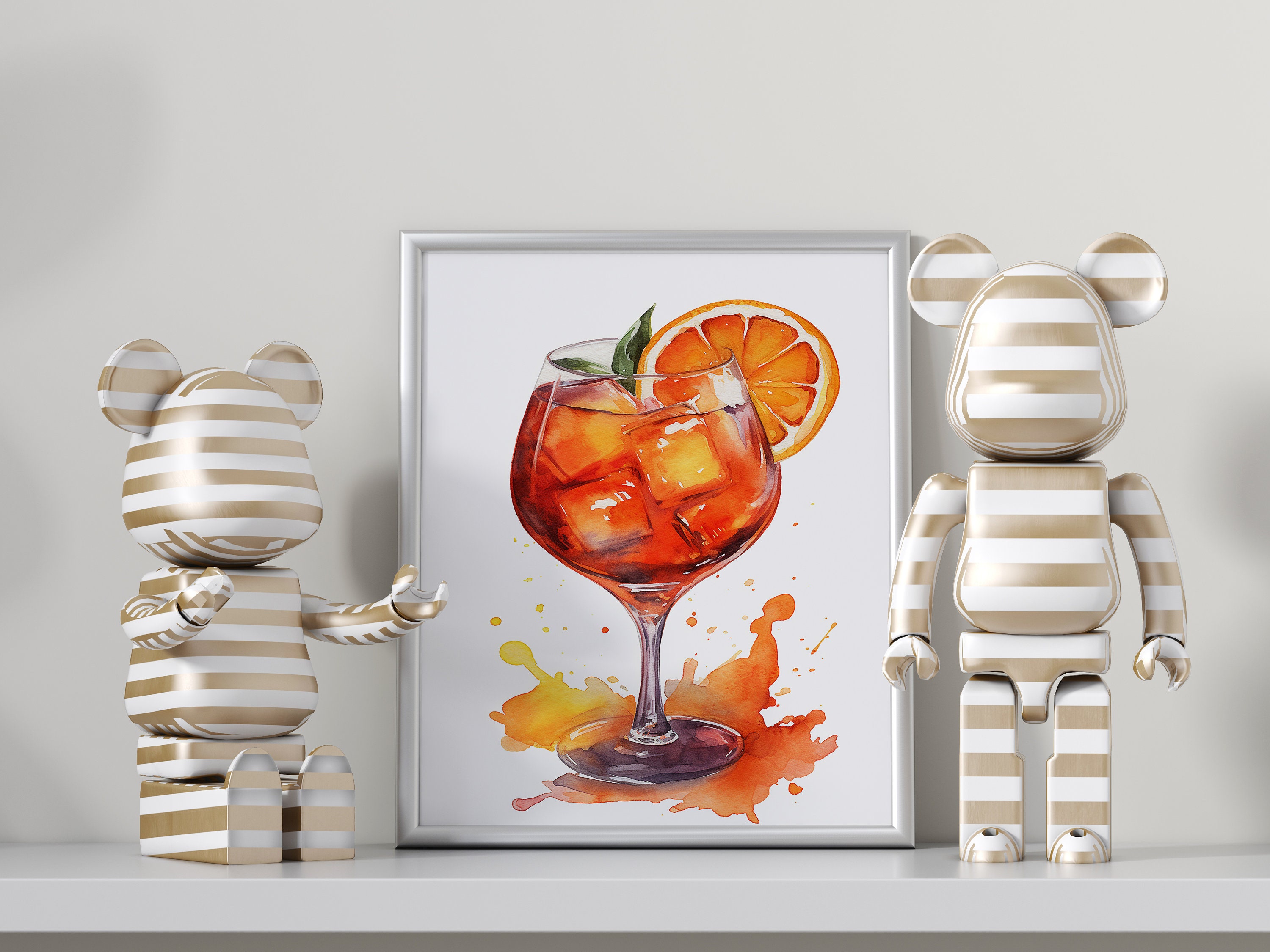 Aperol Spritz Digital Download, Printable Cocktail Art, Signature Drink ...