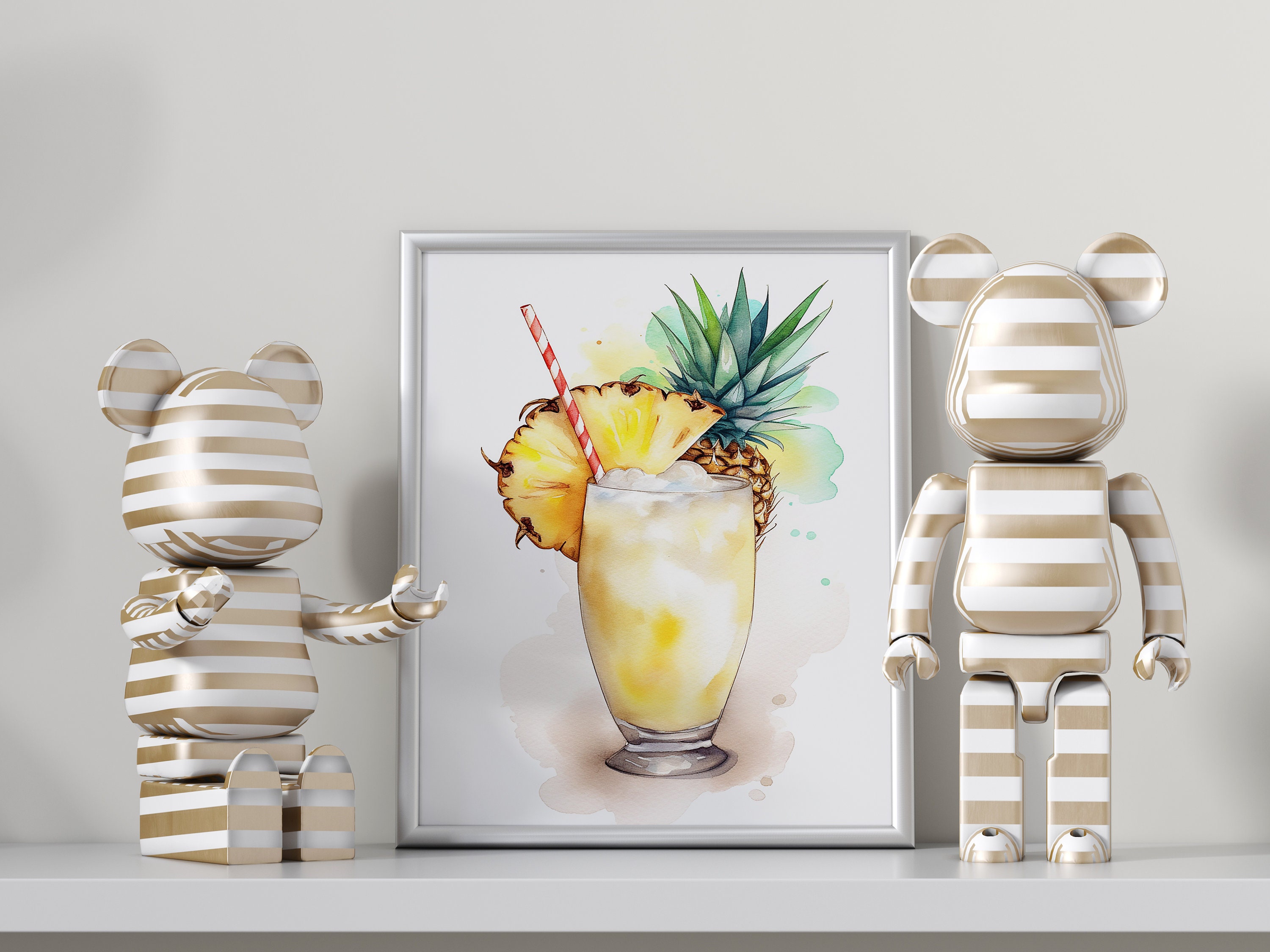 Pina Colada Cocktail Digital Download, Printable Cocktail Art ...
