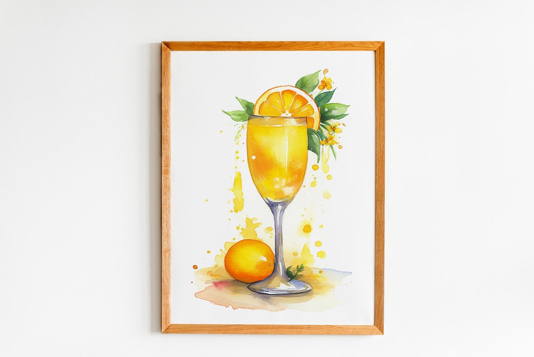 Mimosa Cocktail Digital Download, Printable Cocktail Art, Signature ...
