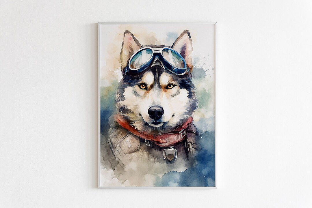 Husky Printable Wall Art for Animal Lovers, Nursery Wall Decor ...