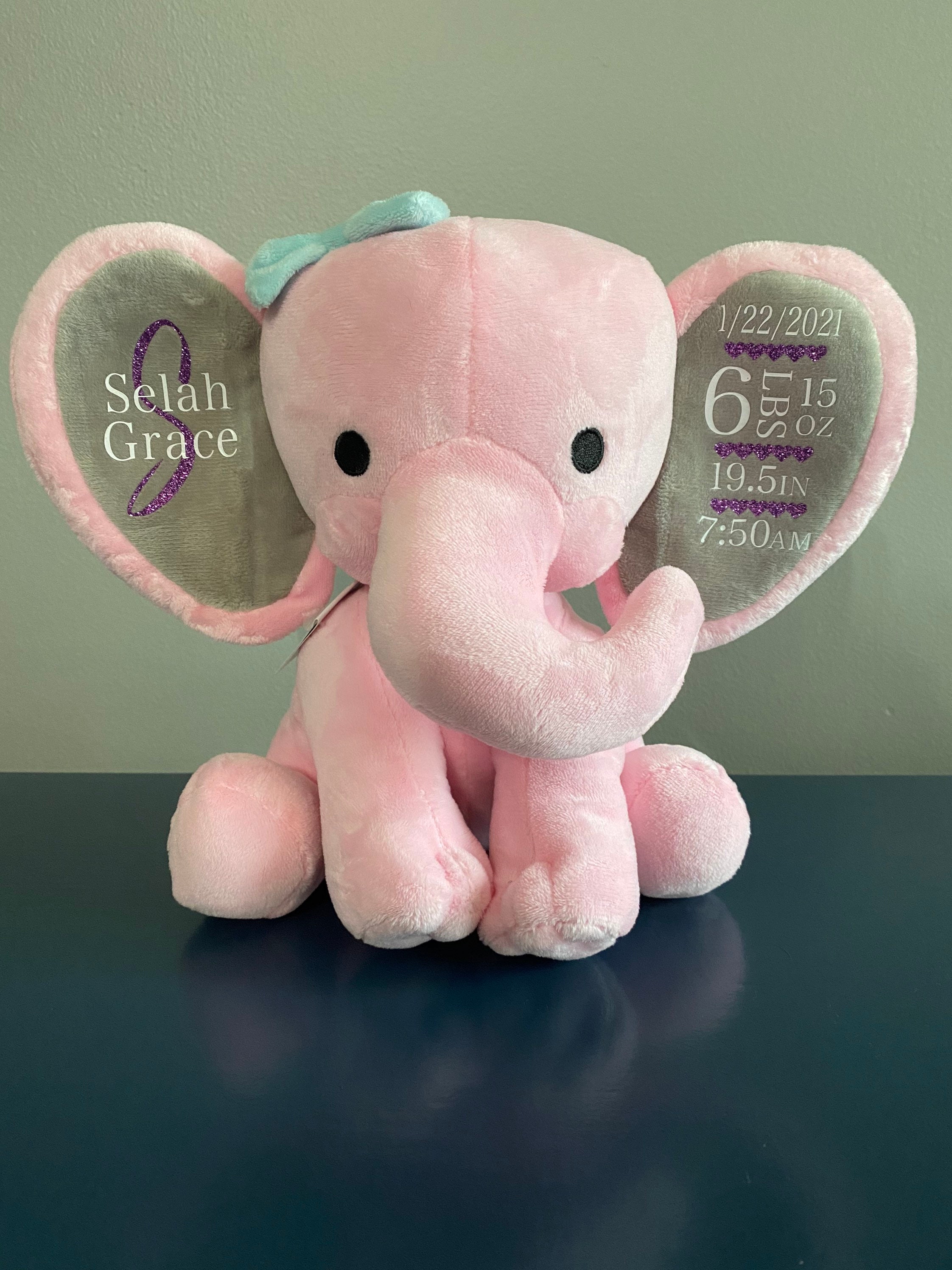 Birth Announcement Stat Elephant Baby Girl or Boy Pregnancy New Baby ...