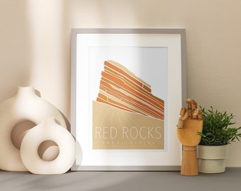 Red Rock Garden Print, Digital Download, Printable Denver Art ...