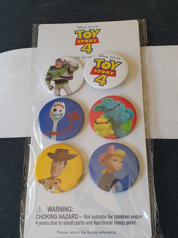 Adorable Disney Pixar Toy Story 4 Button Badges 6 Pin… - Gem