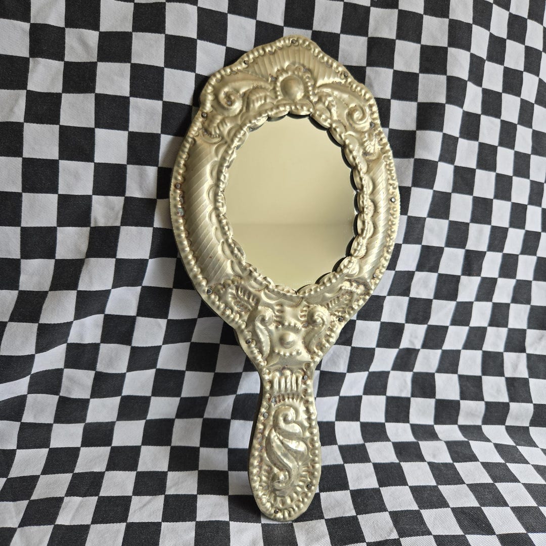 Gorgeous Vintage Alpaca German Silver Mirror Hand Mirror Vintage Mirror ...